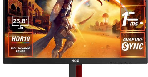 AOC 24G4 24 Gaming Monitor Fast IPS FHD 19201080 Display 180Hz 1ms GtG HDR10 HDMI 2 0 X 1