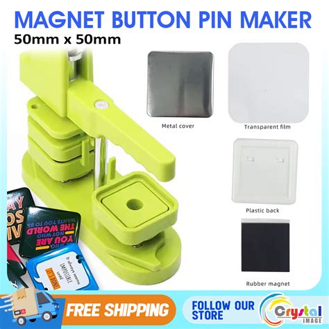 Magnet Button Pin Maker Machine 50mm X 50mm Diy Square Ref Magnet Display Punch Press Tool