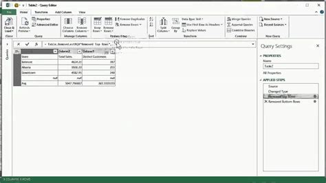 remove top rows and promote headers simple toolbar transformations power query jumpstarter
