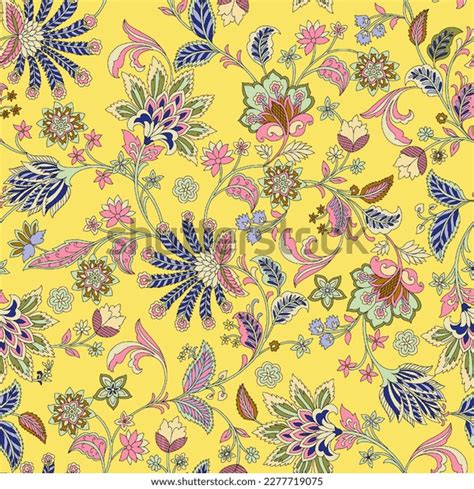 Seamless Texture Flowers Leaves Stock Illustration 2277719075 Shutterstock