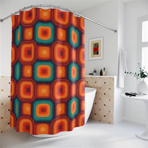 Retro Shower Curtains Vintage Bathroom Decor Nostalgic Home