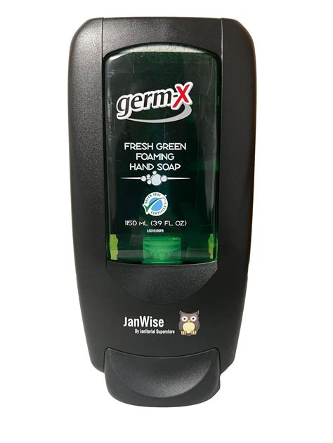 Janwise Black Manual Soap Dispenser 1150ml Fits Germ X Refills — Janitorial Superstore