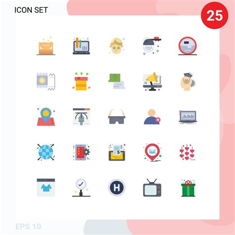 Universal Flat Colors Set For Web And Mobile Applications Measuring