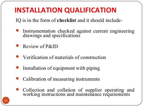 Installation Installation Qualification Template