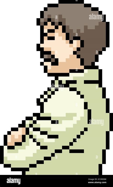 Vector Pixel Art Man Angry Isolated Cartoon Stock Vector Image And Art