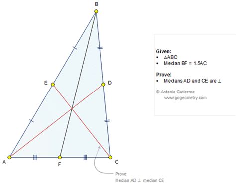 Go Geometry Geometry Problem 1263 Triangle Medians Midpoint 90 Degrees Perpendicular
