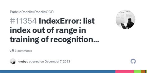 Indexerror List Index Out Of Range In Training Of Recognition Model