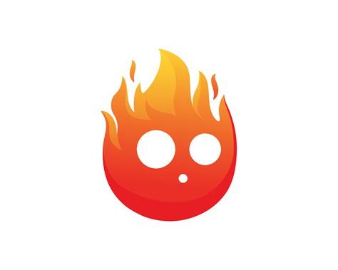 Cute Fire Flame Character With Abstract Expression Simple Mascot Design 16624548 Vector Art At