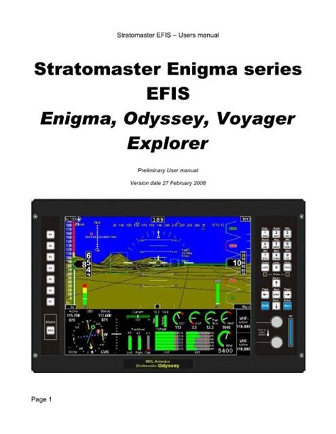 Mgl Efis User Manual Stratomaster Instrumentation Mgl