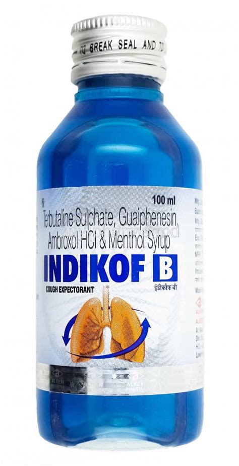 Buy Indikof B Syrup Ambroxol Guaifenesin Terbutaline Online