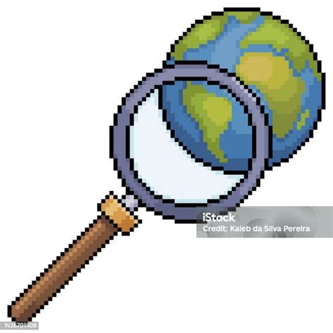 8 비트 게임에 대한 행성 지구 벡터 아이콘을 분석하는 픽셀 아트 돋보기 0명에 대한 스톡 벡터 아트 및 기타 이미지 0명 개념 검사 보기 Istock