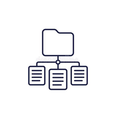 Classification Line Icon Data Management Vector Stock Illustration