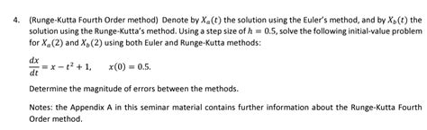 solved runge kutta fourth order method ﻿denote by xa t