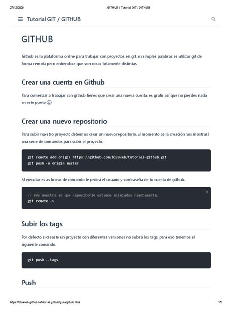 Github Tutorial Git Github Pdf Software Del Sistema Informática