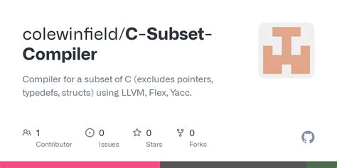 Github Colewinfieldc Subset Compiler Compiler For A Subset Of C Excludes Pointers Typedefs