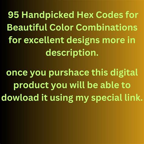 Hex Codes For Beautiful Colour Combinations Hex Codes Available Colour Pallet Hex Codes Etsy