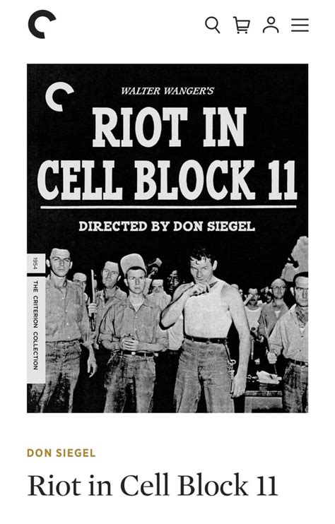 Riot In Cell Block 11 R Criterion