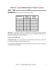 CSE114 Midterm 1 Sample With Solutions CSE 114 Sample Midterm Exam 1