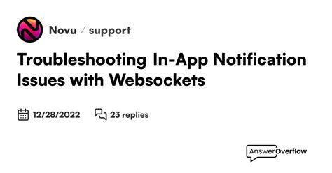 Troubleshooting In App Notification Issues With Websockets Novu