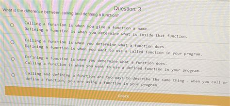 What Is The Difference Between Calling And Defining A Function Calling