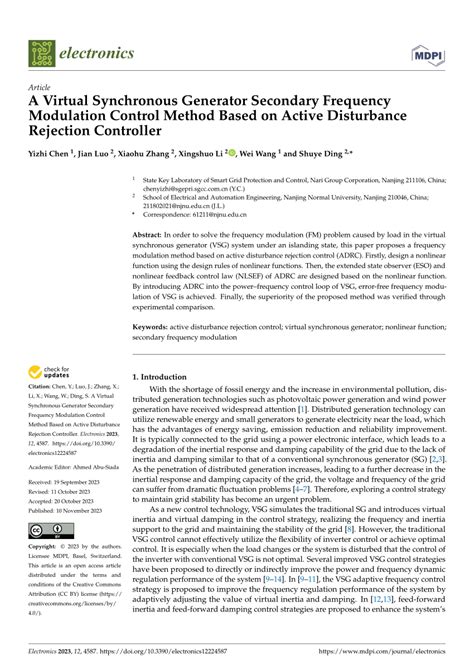 pdf a virtual synchronous generator secondary frequency modulation