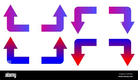 Corner Up Down Arrow Direction Traffic Signal Curved Arrow Navigation