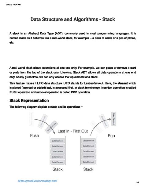 Data Structures Stacks 1 Bachelor Of Science Mathematics And Computer