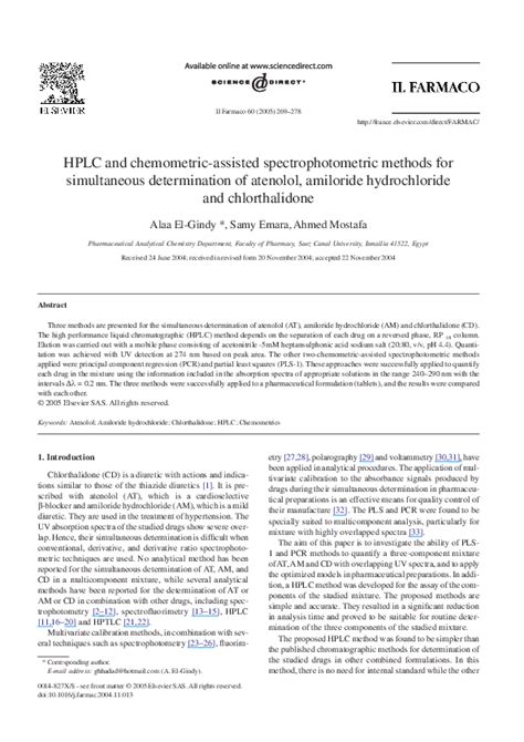 Pdf Hplc And Chemometric Assisted Spectrophotometric Methods For Simultaneous Determination Of