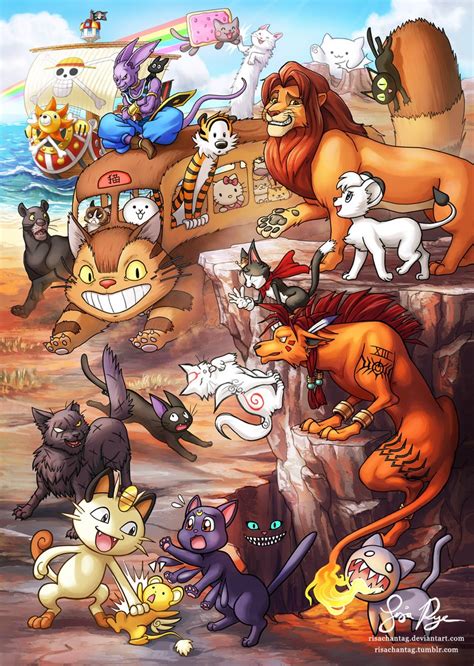 Kero Meowth Cheshire Cat Jiji Luna And More Pokemon And More Drawn By Risachantag