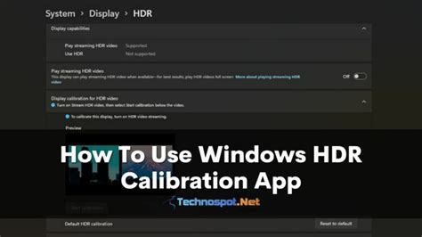 How To Use Windows Hdr Calibration App