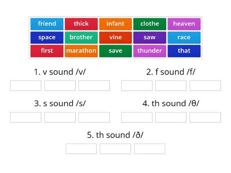 Fricative Consonant Sounds Group Sort