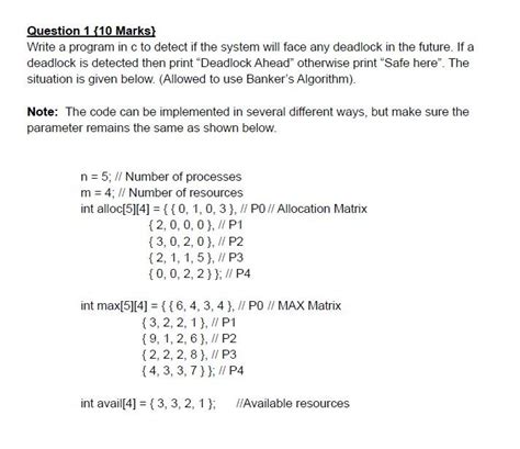 Solved Question 1 10 Marks Write A Program In C To Detect