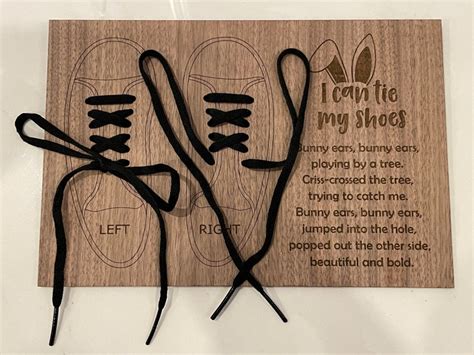 Learn To Tie Shoes Svg Bunny Ear Rhyme Practice Board Digital File