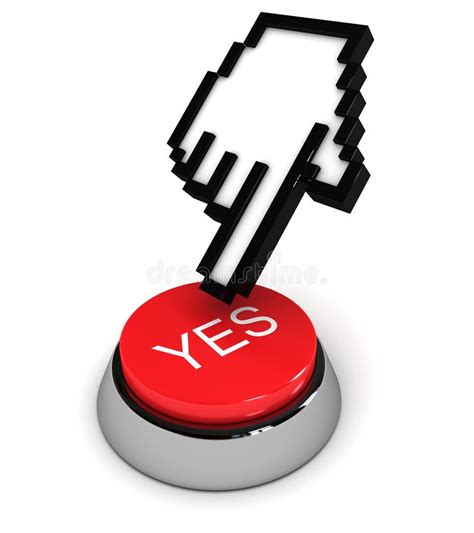Hand Cursor On Yes Button Stock Illustration Illustration Of Lustrous