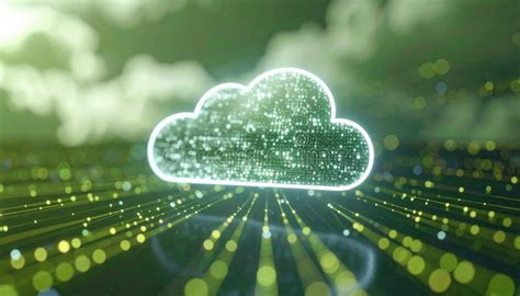 Futuristic Cloud Computing Technology With Digital Data Streaming Representing Cloud Storage And