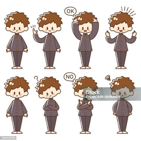 ท่าทางต่างๆของเด็กชายในเครื่องแบบ ภาพประกอบสต็อก ดาวน์โหลดรูปภาพตอนนี้ การศึกษาโรงเรียนเอกชน