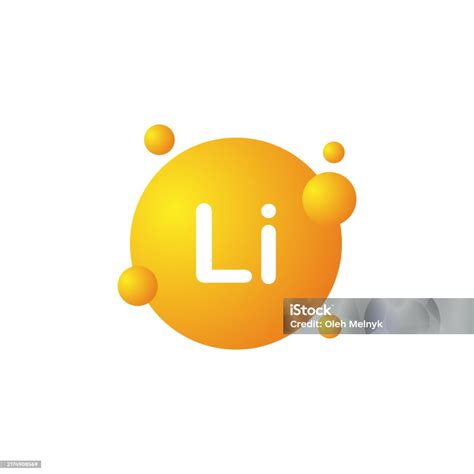 Lithium Molecule Icon Molecule Of Lithium Li Element Chemistry And Scientific Research Concept