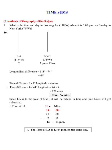 Latitudes And Longitudes Time Sums External Pdf