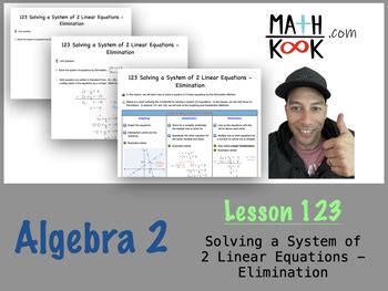 Algebra 2 Solving A System Of 2 Linear Equations Elimination 123
