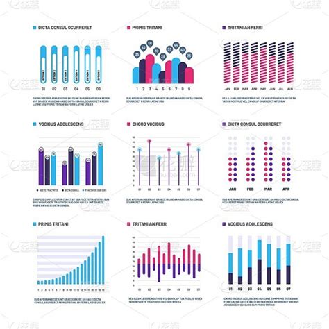 信息图。营销图表，财务直方图，条形图。统计图表和股票信息图表。信息图表矢量集
