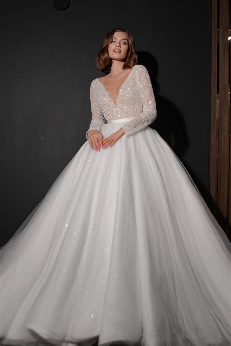 Drop Waist Wedding Dress With Sleeves