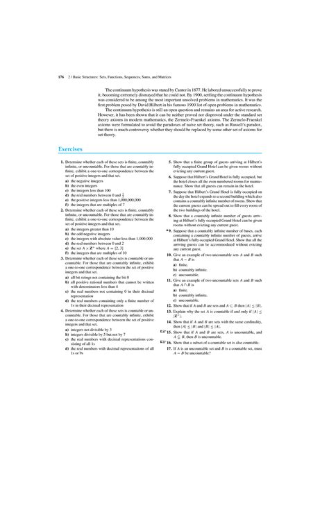 Exercises Cardinality Of Sets 176 2 Basic Structures Sets