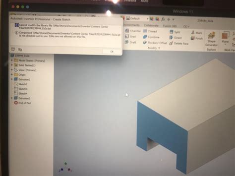 “cannot Modify The Library File” Rautodeskinventor