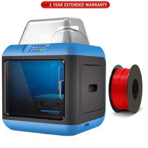 Flashforge Inventor Ii 3d Printer With Extended Warranty And Red Pla Filament