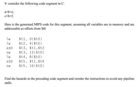 Consider The Following Code Segment In C Chegg
