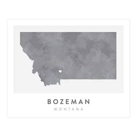 Bozeman Montana Map Americanglasscraft