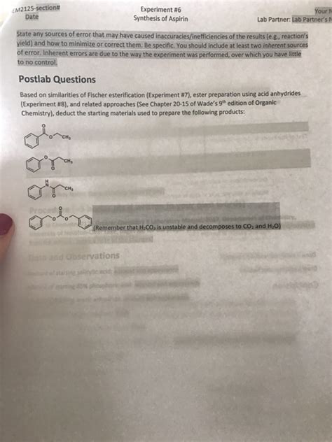 Solved State Any Sources Of Error That May Have Caused