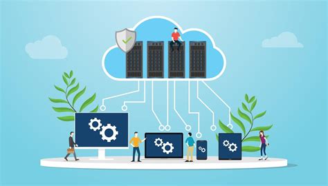 Cloud Computing Concept With Database Server And Various Media Vector Art At Vecteezy
