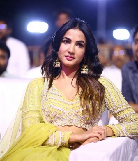 Sonal Chauhan Dazzles In Lime Green Stone Work Lehenga At Ghost Pre