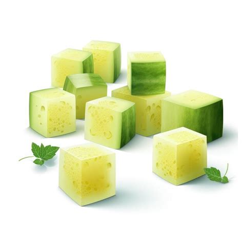 Premium Photo Colorful Melon Cubes In Vector Format On A White Background